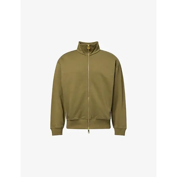 THAMES Conrad Tracker Zip-up Cotton-jersey Track Jacket - Olive Green