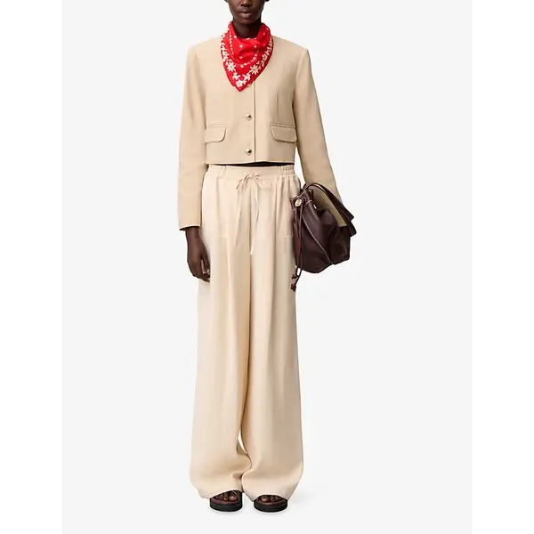 Claudie Pierlot Wide-leg Elasticated-waist Woven Trousers