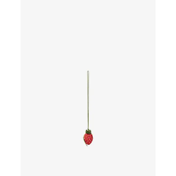 Loewe Strawberry Raffia And Leather Coin Purse