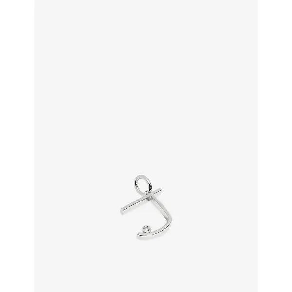Monica Vinader Initial J Solitaire Lab-grown Diamond And Sterling Pendant - Silver