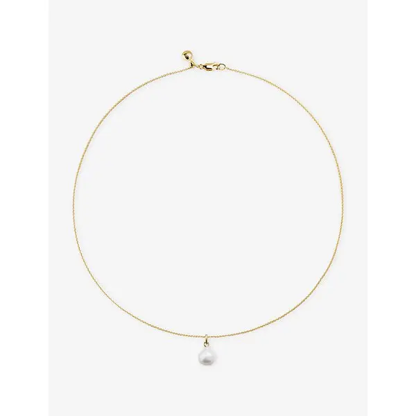 Monica Vinader Baroque Pearl Pendant Necklace - Gold