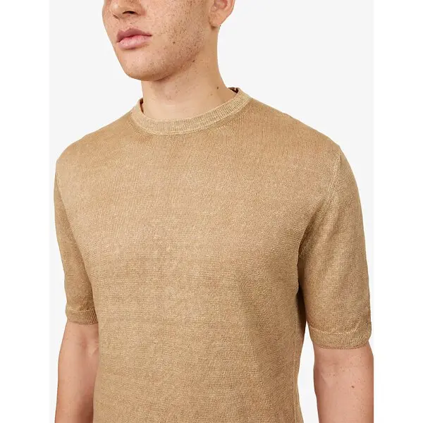 120% Lino Short-sleeve Linen Knit T-shirt Xxl