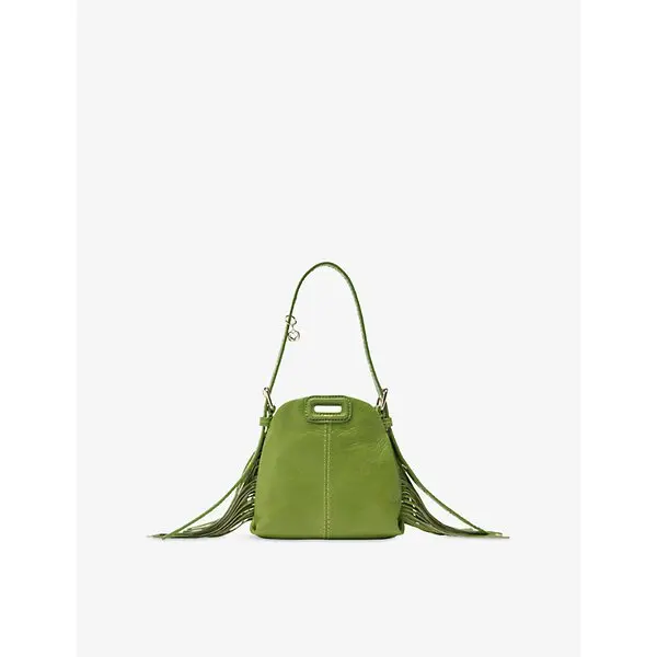 Maje Miss M Leather Pouch - Green