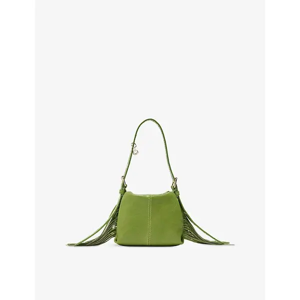 Maje Leather Pouch - Green