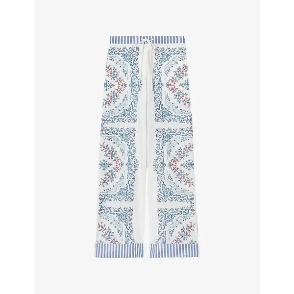 Claudie Pierlot Straight-leg Printed Cotton Trousers