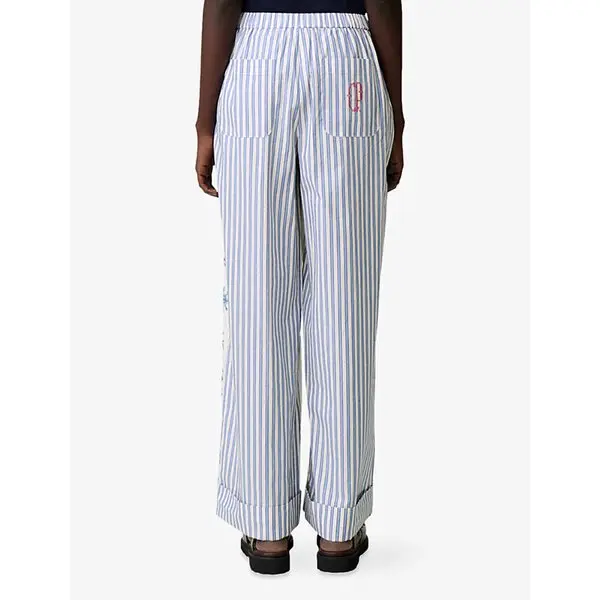 Claudie Pierlot Straight-leg Printed Cotton Trousers