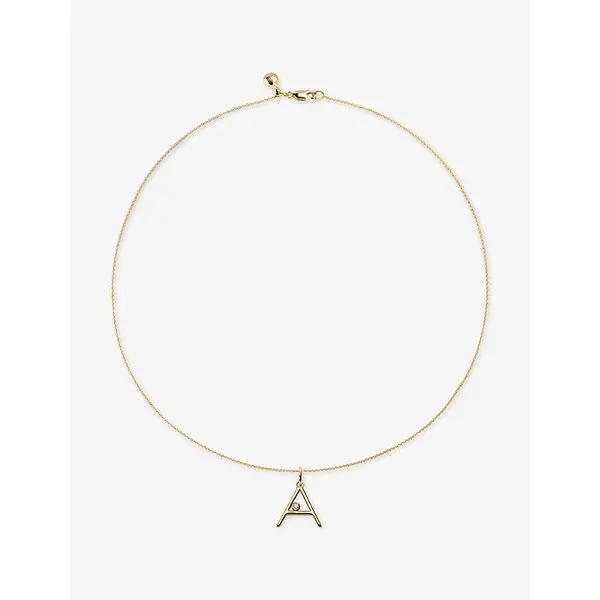 Monica Vinader Initial A 18ct Yellow Vermeil And 0.035ct Lab-grown Diamond Pendant Necklace - Gold