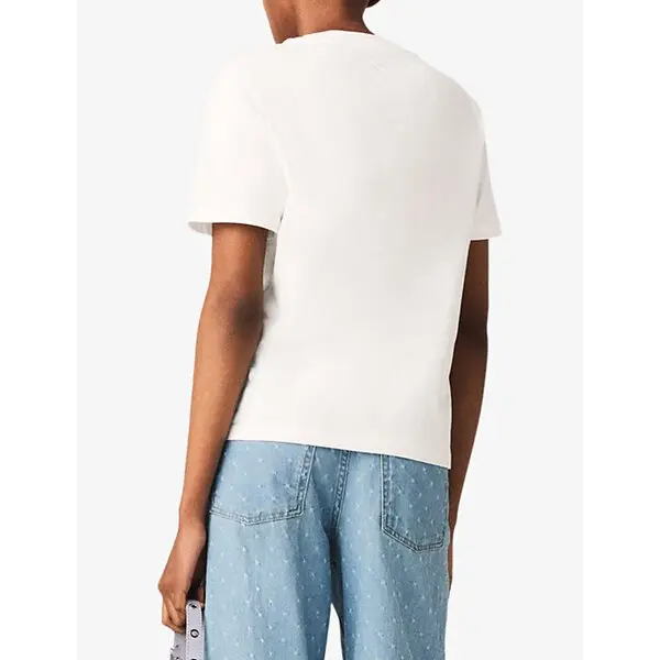 Maje Paris-embroidered Cotton-jersey T-shirt