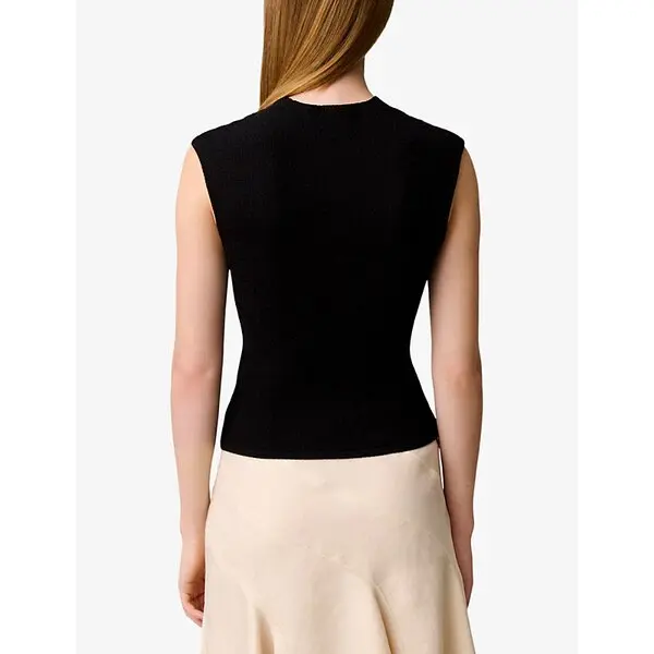 Claudie Pierlot Sleeveless High-neck Knitted Top