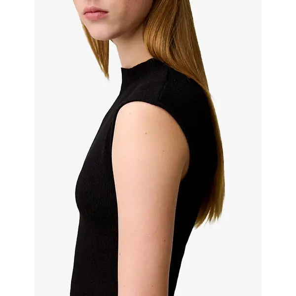 Claudie Pierlot Sleeveless High-neck Knitted Top