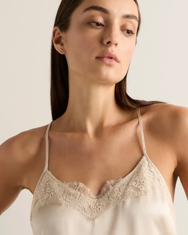 Quince Silk Lace Cami - Champagne