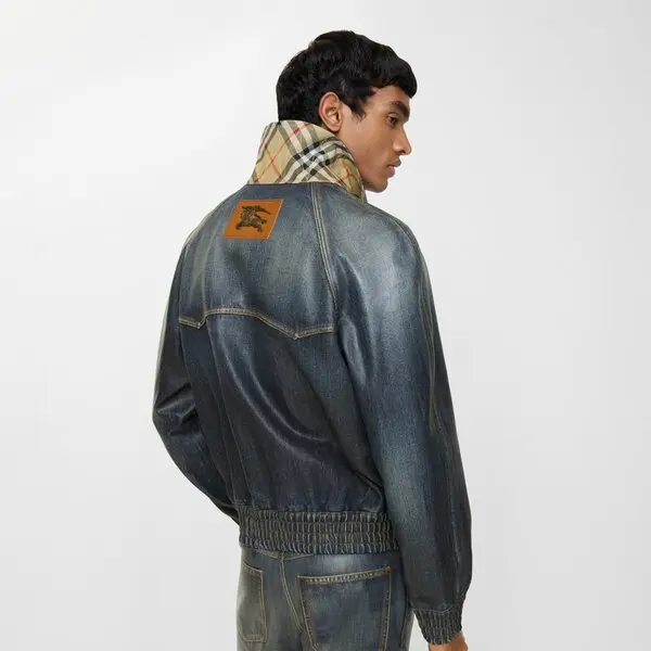 Burberry Coated Denim Aviator Jacket