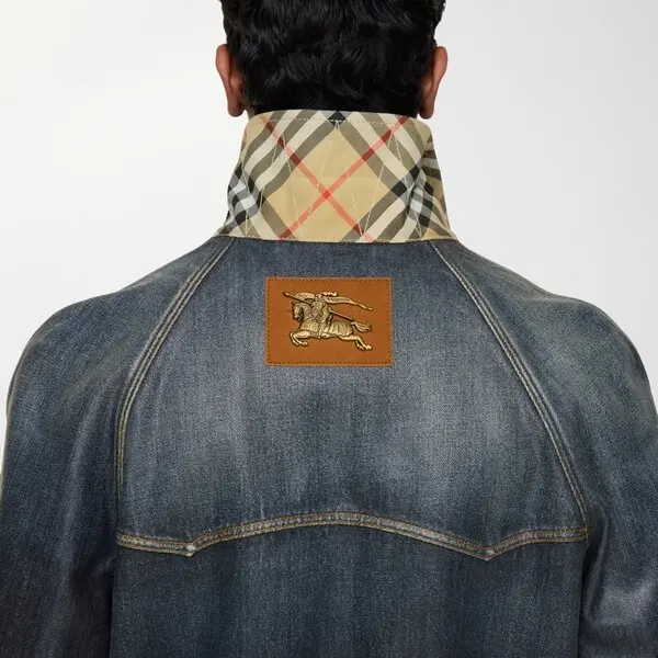 Burberry Coated Denim Aviator Jacket