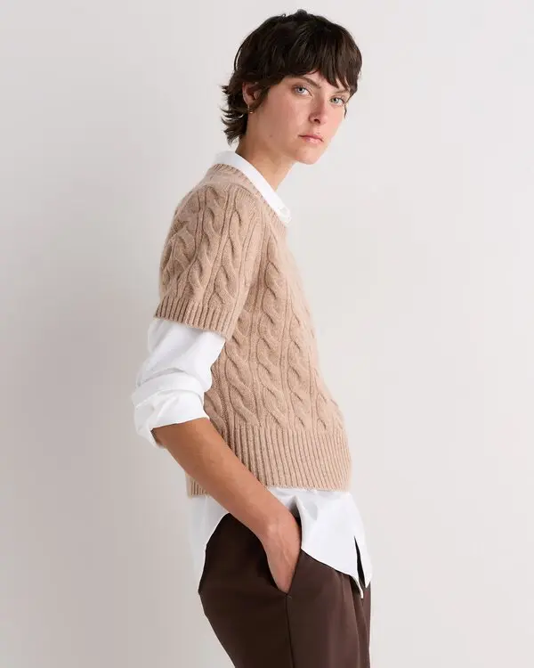 Quince Mongolian Cashmere T-shirt - Oatmeal