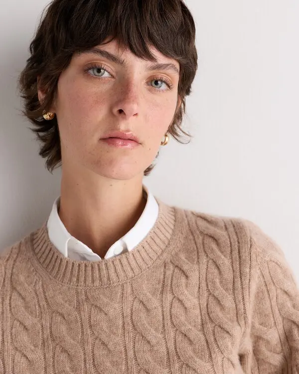 Quince Mongolian Cashmere T-shirt - Oatmeal