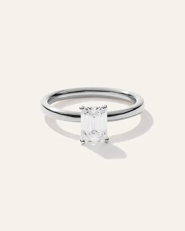 Quince Lab Grown Diamond Emerald Cut Engagement Ring - Platinum
