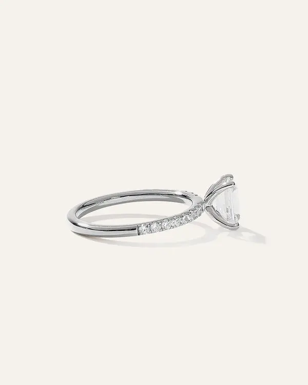 Quince Emerald Cut Diamond Pave Engagement Ring - Platinum