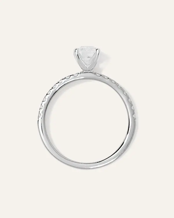 Quince Emerald Cut Diamond Pave Engagement Ring - Platinum