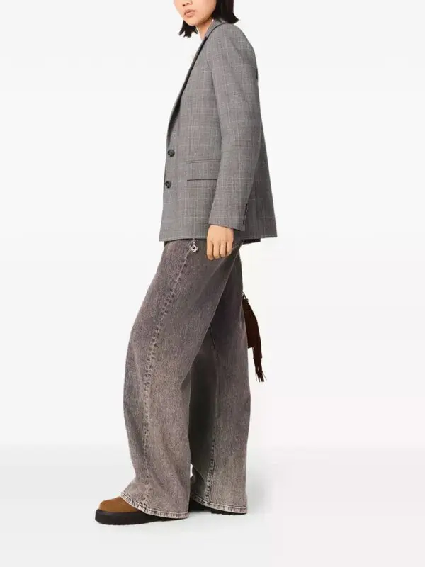 Maje Chain-link Embellished Stonewash Straight-leg Jeans - Grey