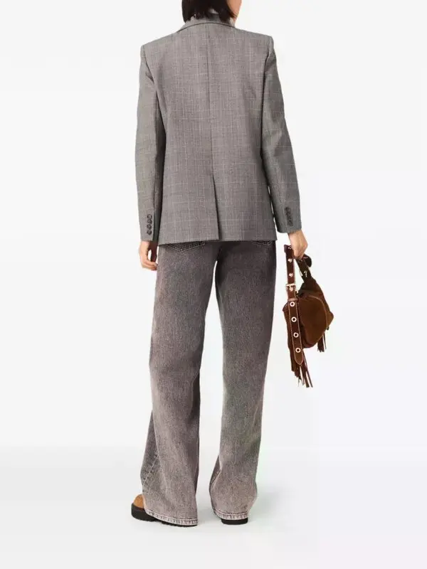 Maje Chain-link Embellished Stonewash Straight-leg Jeans - Grey