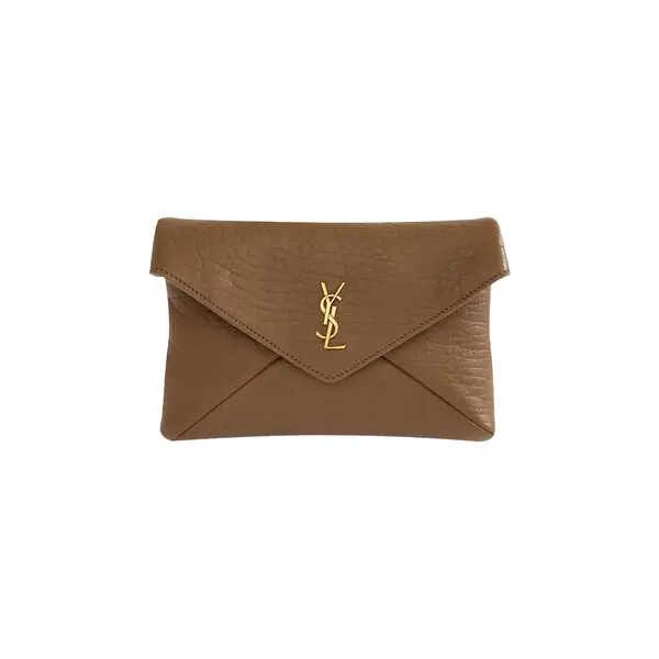 Saint Laurent Cassandre Chain Pouch - Brown