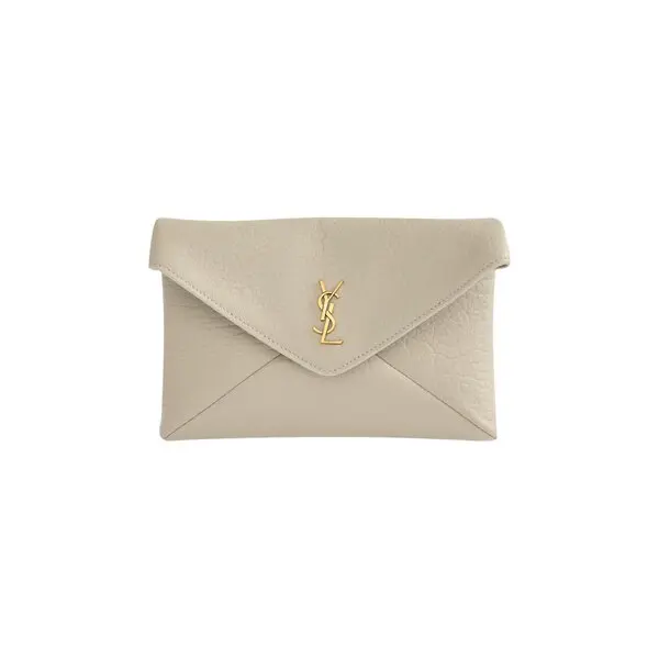 Saint Laurent Cassandre Chain Pouch - Cream