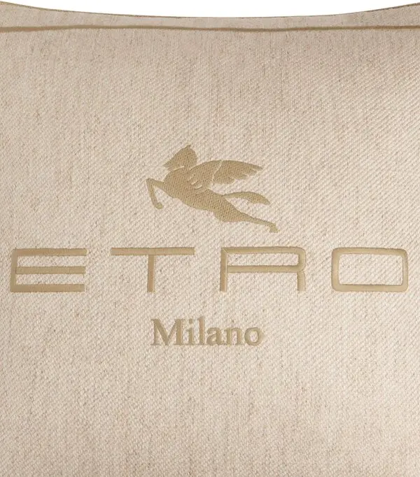 Etro Linen Embroidered Emilia Cushion - Yellow