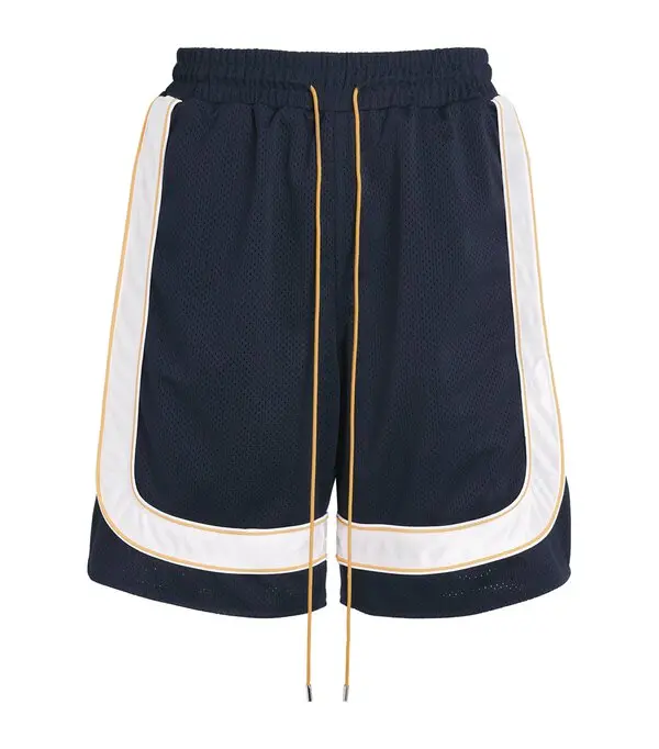 Rhude Mesh Piping Track Shorts - Navy