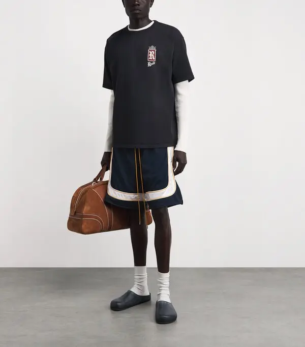 Rhude Mesh Piping Track Shorts - Navy