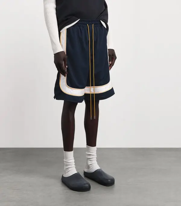 Rhude Mesh Piping Track Shorts - Navy