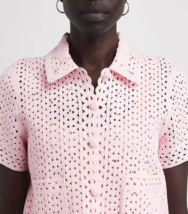 Maje Openwork Embellished Cardigan