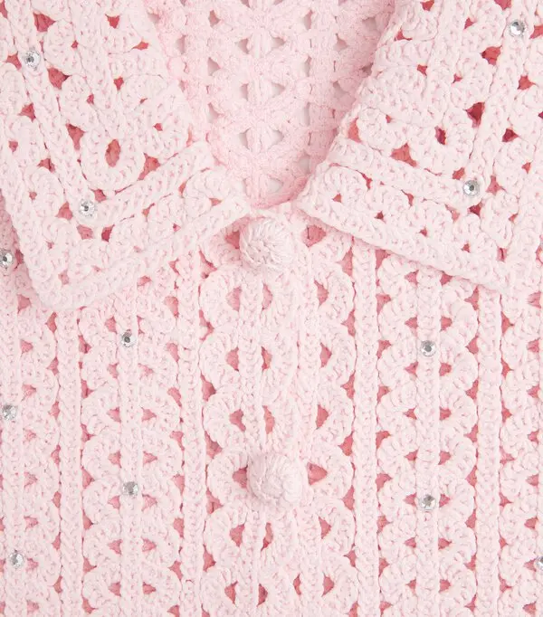 Maje Openwork Embellished Cardigan