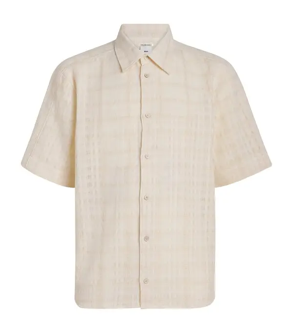 WON HUNDRED Cotton-blend Check Short-sleeve Shirt - Ivory