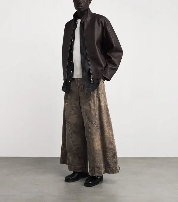 WON HUNDRED Leather Bomber Jacket