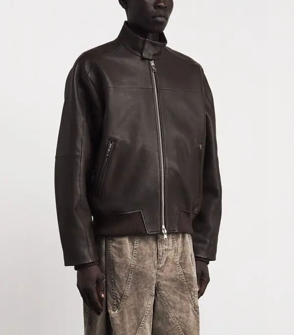 WON HUNDRED Leather Bomber Jacket