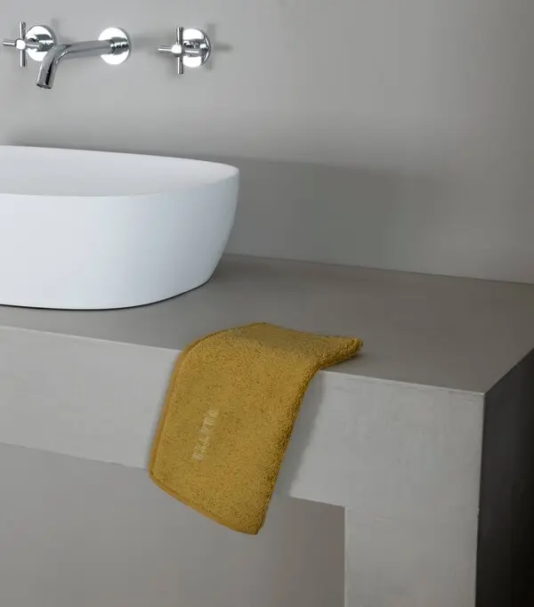 Frette Cotton Unito Wash Cloth - Yellow