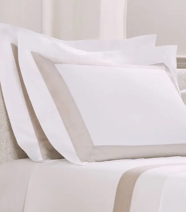 Frette Cotton Breeze Border Oxford Pillowcase - Grey