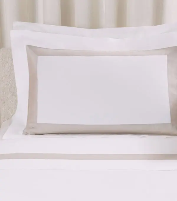 Frette Cotton Breeze Border Oxford Pillowcase - Grey