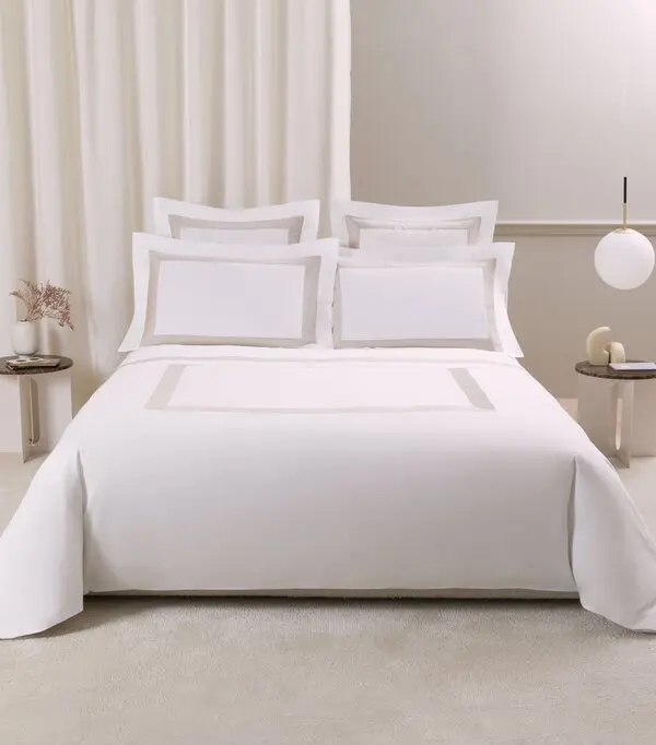Frette Cotton Breeze Border Oxford Pillowcase - Grey