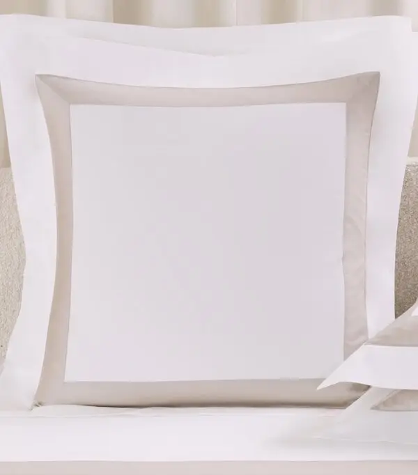 Frette Cotton Breeze Border Square Pillowcase - Grey