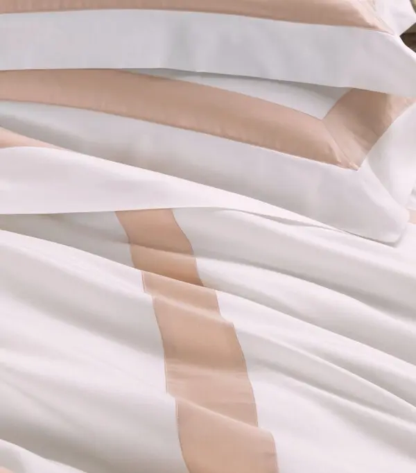 Frette Cotton Breeze Border Oxford Pillowcase - Pink