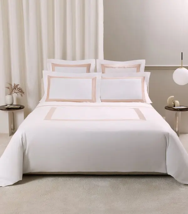 Frette Cotton Breeze Border Oxford Pillowcase - Pink