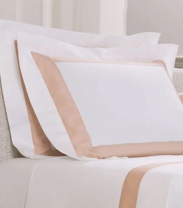 Frette Cotton Breeze Border Standard Pillowcase - Pink