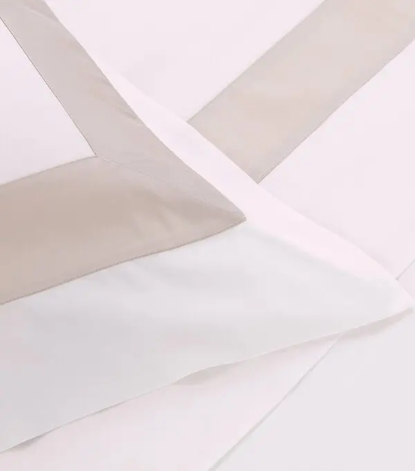 Frette Cotton Breeze Border King Flat Sheet Set - Grey