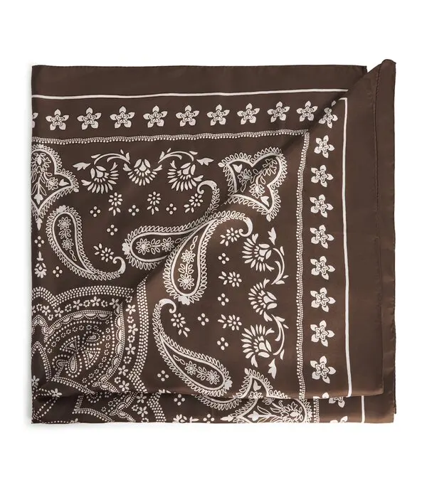 Sandro Silk Printed Bandana - Brown
