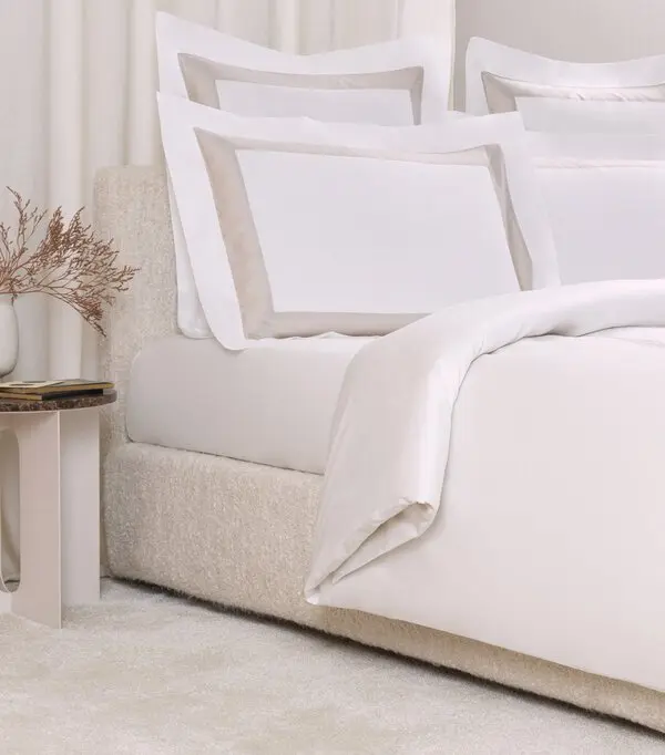 Frette Cotton Breeze Border King Duvet Cover - Grey