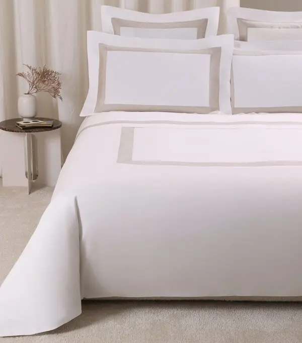 Frette Cotton Breeze Border King Duvet Cover - Grey