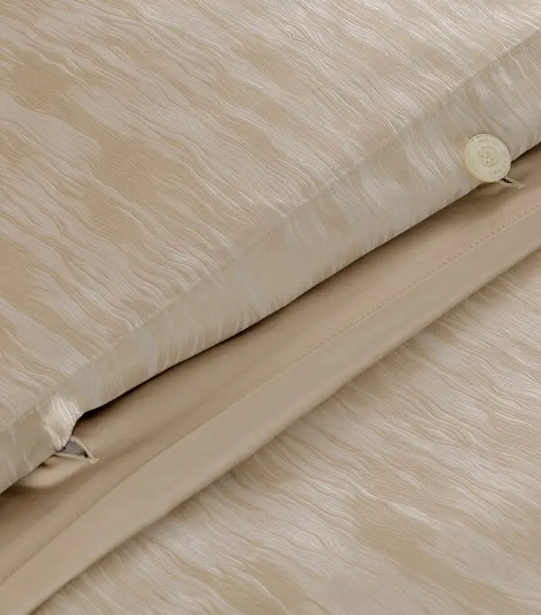 Frette Silk Luxury Sway Queen Duvet Cover - Beige