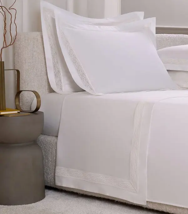 Frette Cotton Balance Lace King Flat Sheet Set - Ivory