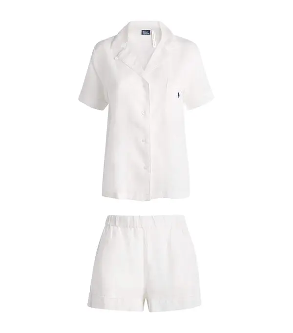 Polo Ralph Lauren Linen-cotton Short Pyjama Set - White